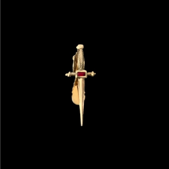 Unbranded | Accessories | Vintage Gold Tone Sword Ruby Stone Tie Clasp ...